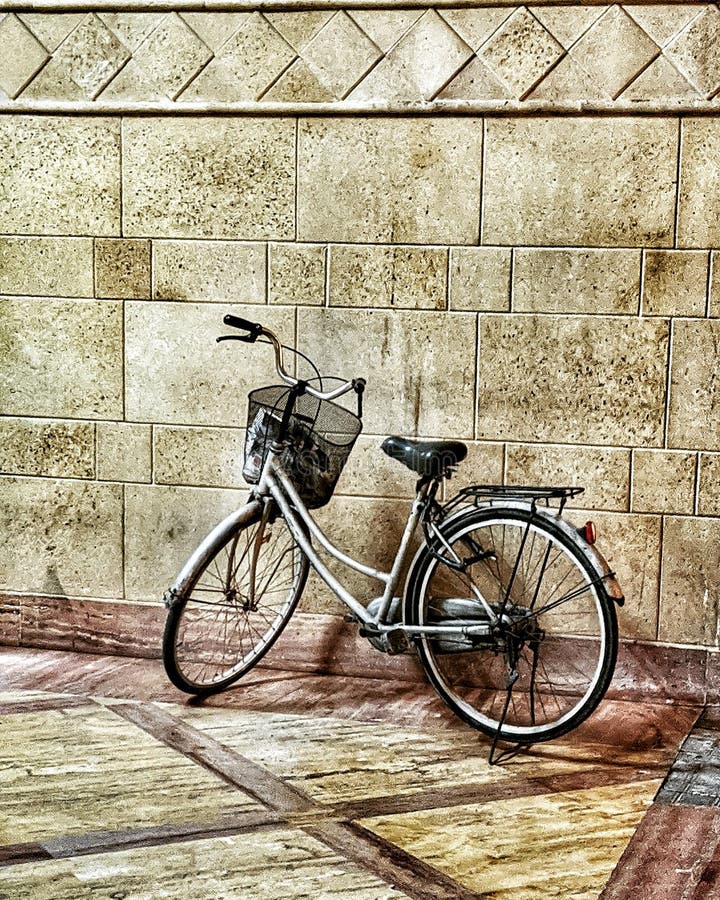 Cycling Cycle Wall Life Nostalgia Ladybird Alone Stock Image - Image of ...