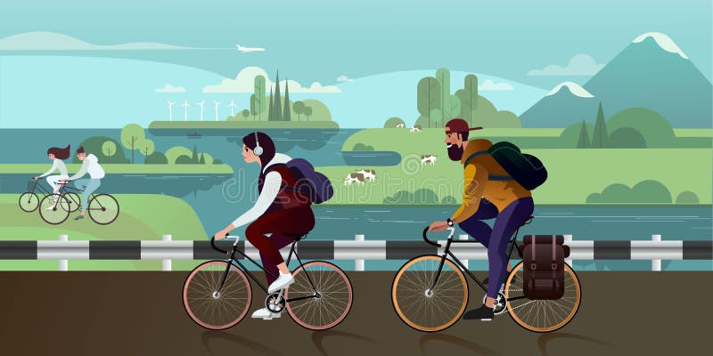 Cycling hobby stock vector. Illustration of rural, road - 200448374