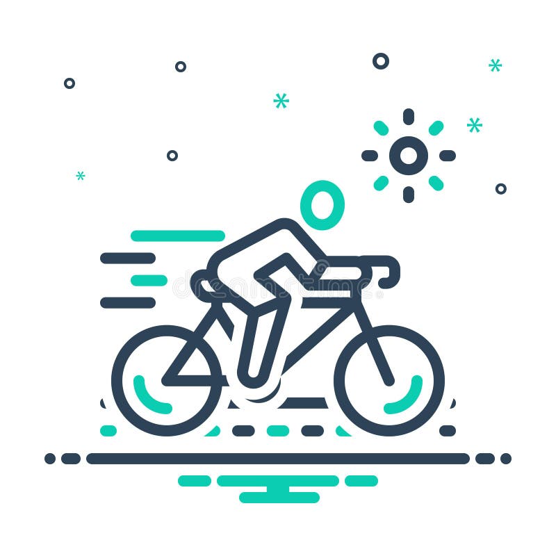 Mix Icon for Cycling, Round and Rotating Stock Vector - Illustration of ...
