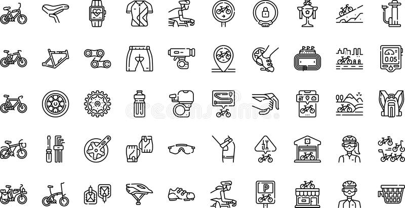 Cycling Icons High-Quality Vector Icons Collection with Editable Stroke ...