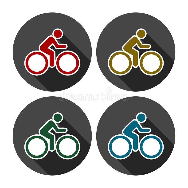 Cycling icons set stock vector. Illustration of button - 125927697