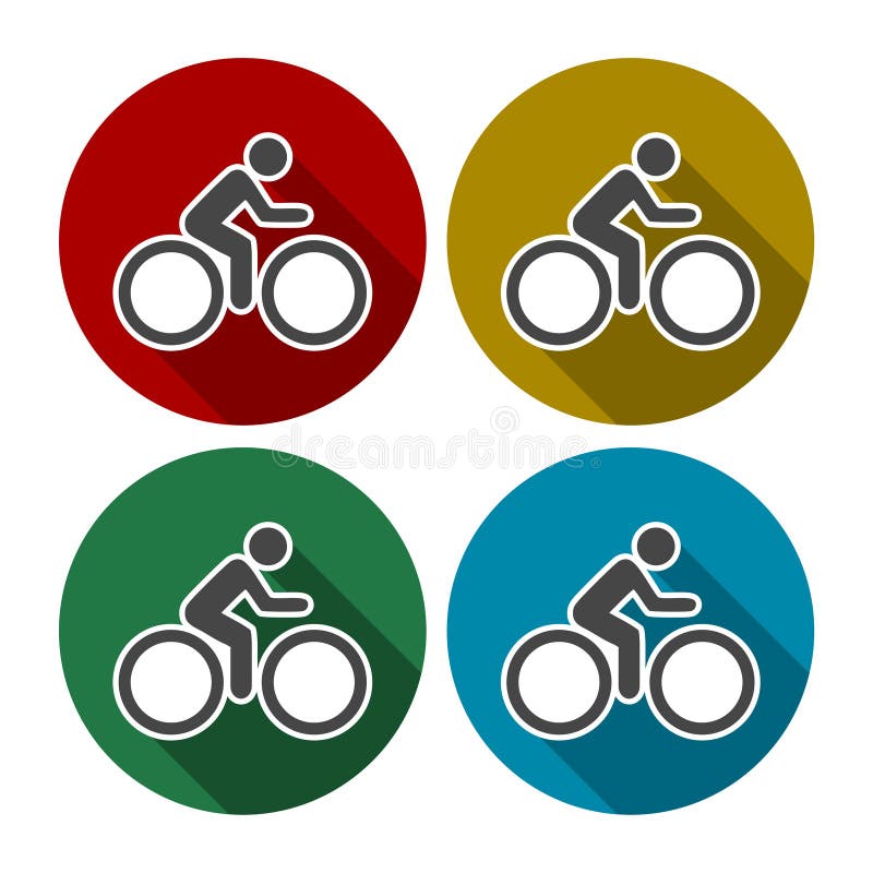 Cycling icons set stock vector. Illustration of generated - 125927706