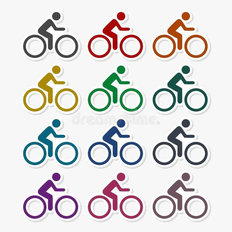 Cycling icons set stock vector. Illustration of build - 125927780