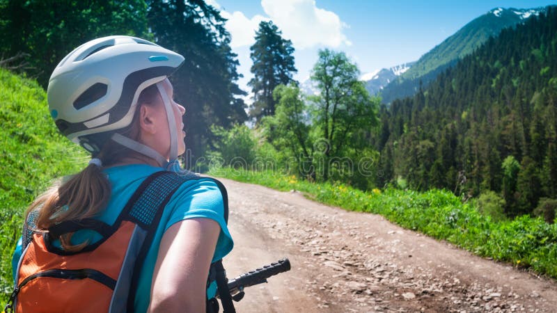 Cycling in the Mountains with Stunning Scenery Stock Image - Image of ...