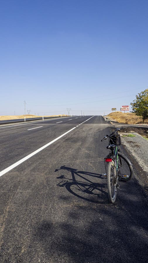 Cycling on the Newly Built Asphalt Road, Cycling on the Highway Stock ...