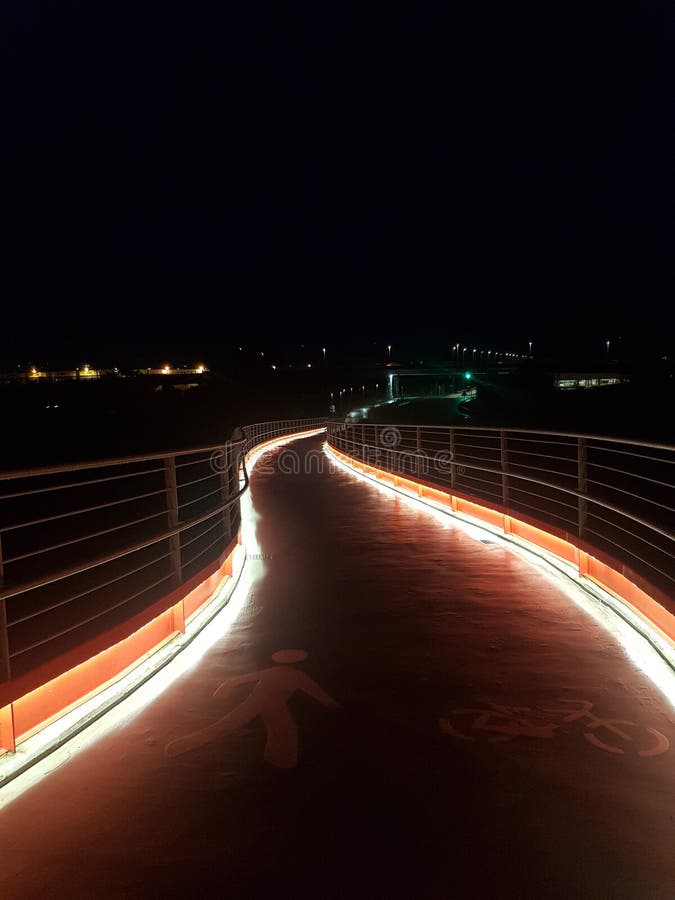 Cycling path in the night stock image. Image of night - 243007689