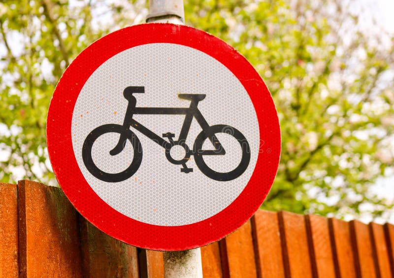 Cycling path signpost stock photo. Image of bicycle - 147042422