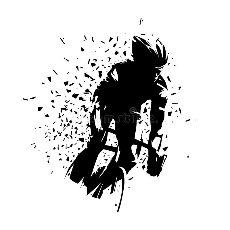 Cycling. Road Cyclist Front View Stock Vector - Illustration of ...