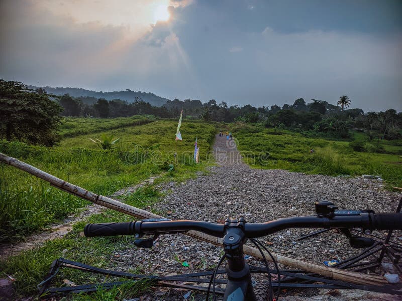 Cycling Scenery in Indonesia Stock Image - Image of pemandangan ...