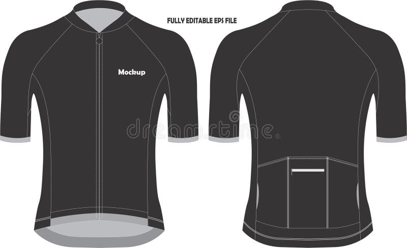 Cycling Short Sleeve Jersey Mockup Illustration Vector Stock Vector ...