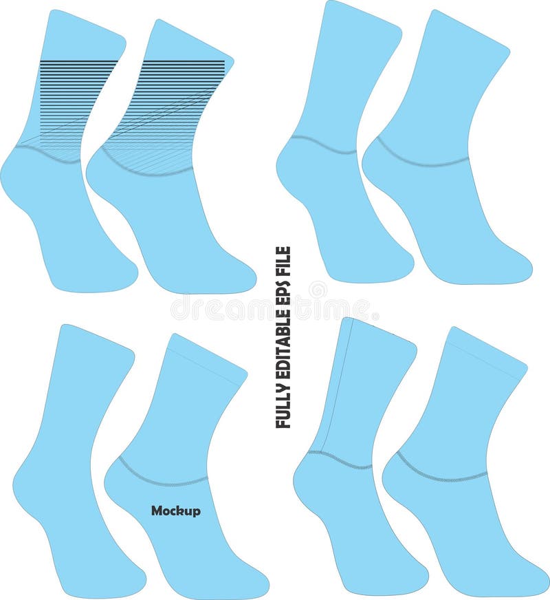 Cycling Socks Template Mockup Stock Vector - Illustration of sleeve ...