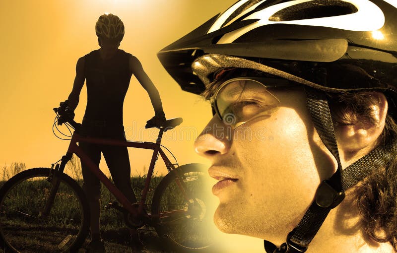 Cycling theme stock image. Image of shadow, figure, helmet - 14982373