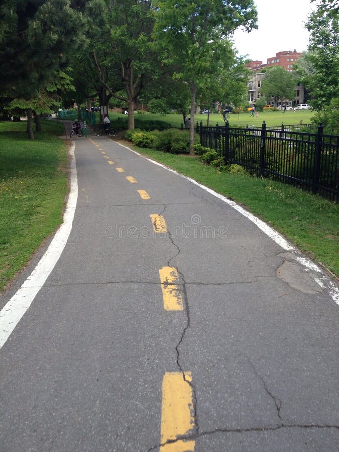 Cycling way stock image. Image of calm, city, montreal - 42522183