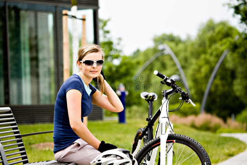 Cycling woman stock photo. Image of exercise, adult, relaxation - 21783026