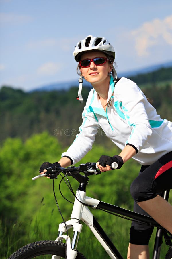 Cycling woman stock photo. Image of people, field, woman - 31739736