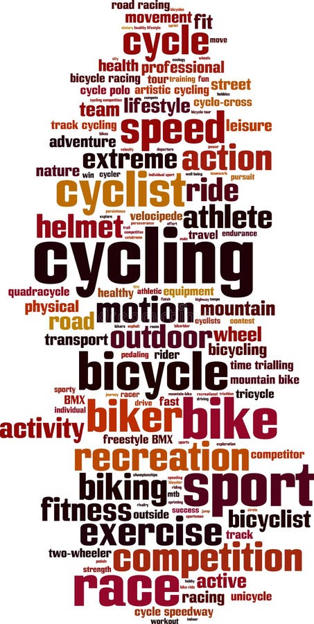 Cycling Word with Silhouette Cutout Stock Vector - Illustration of ...