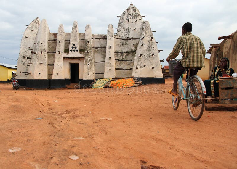 Cycling for the Worship in a Clay African Mosque Editorial Stock Photo ...