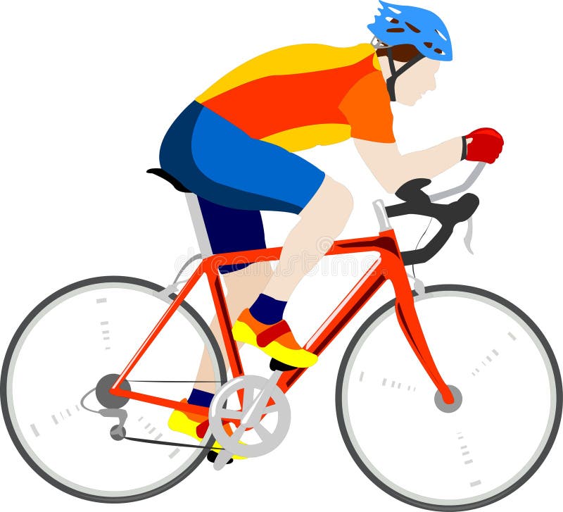 Cyclist stock vector. Illustration of fast, male, racing - 1651736