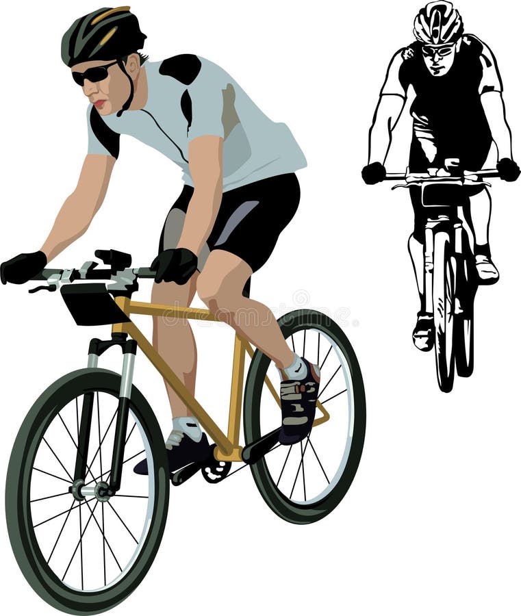 Cyclist stock vector. Illustration of bicycle, human, movement - 9413863