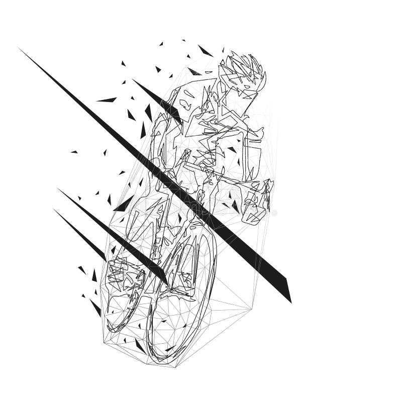 Road Cycling, Cyclist on Bicycle, Front View. Vector Silhouette Stock ...