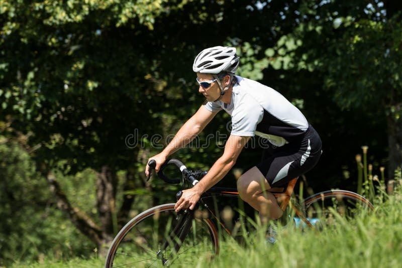Cyclist in a curve stock photo. Image of bike, cyclist - 25842778