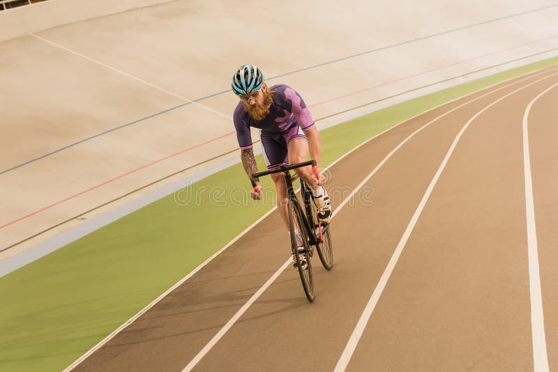 Young Cyclist in Helmet Training on Cycle Stock Image - Image of alone ...