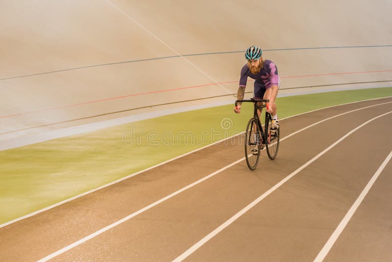 Cyclist on Cycle Race Track Stock Image - Image of cycling, cycle ...