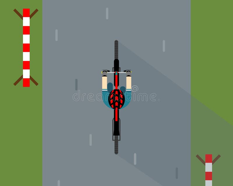 A Ride on the Bicycle. View from Above. Vector Illustration on a White ...