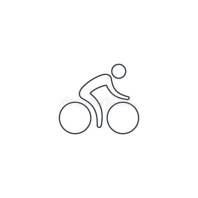 Cyclist Line Icon, Man Riding Bike Icon. Vector Stock Vector ...