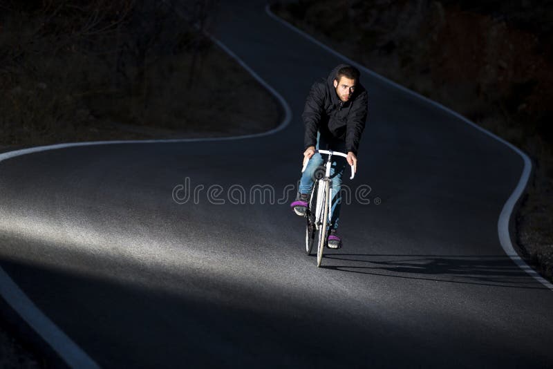 Cyclist Man Riding Fixed Gear Sport Bike Stock Image - Image of girl ...