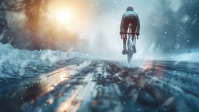 A Cyclist on a Modern Bicycle Participates in a Race . the Future ...