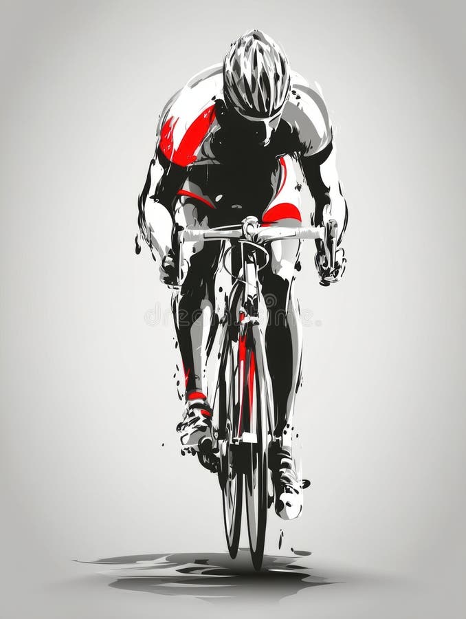 Cyclist in Motion Abstract Vector Illustration Stock Illustration ...