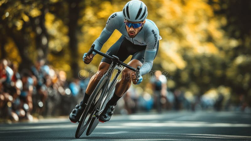 Cyclist in Motion stock illustration. Illustration of performance ...