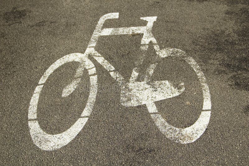 Cyclist Path Sign on the Sidewalk. Stock Image - Image of vehicle ...
