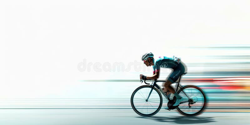 Cyclist Racing at High Speed. Created by Generative Artificial ...