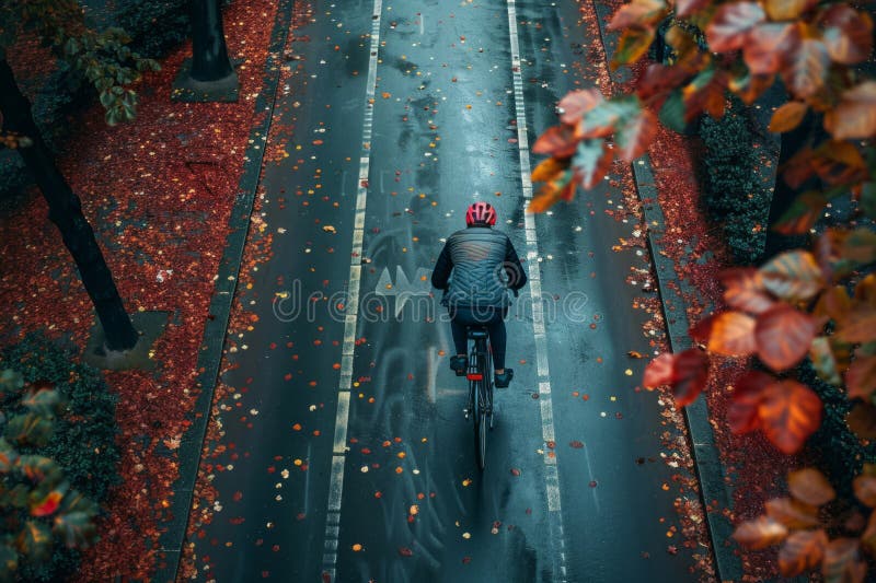 Cyclist Rides on a Bike Path Stock Image - Image of landscape, urban ...