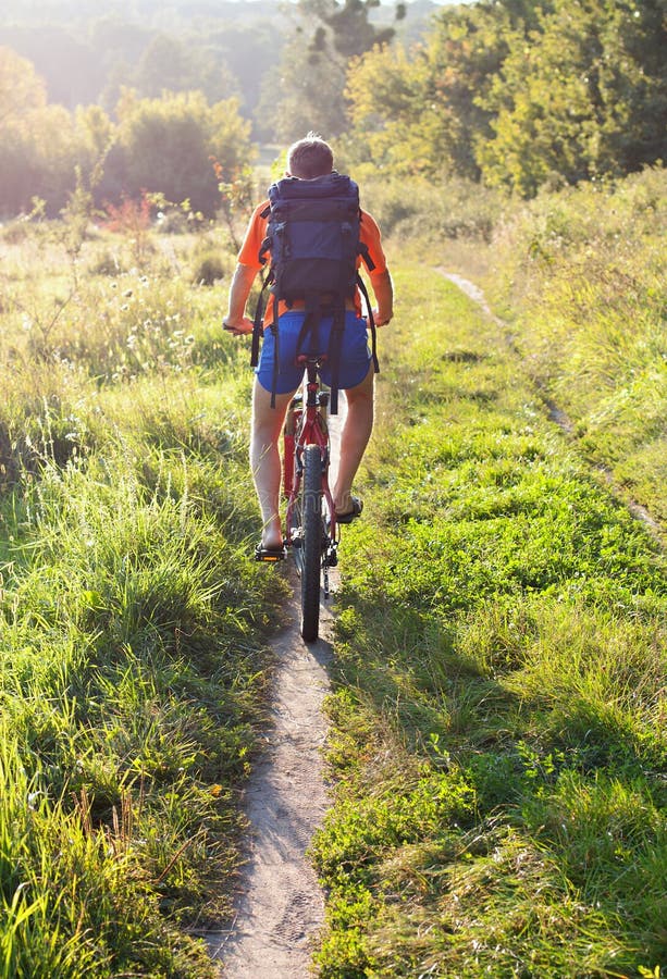 Moving cyclist stock image. Image of cross, back, offroad - 10973173