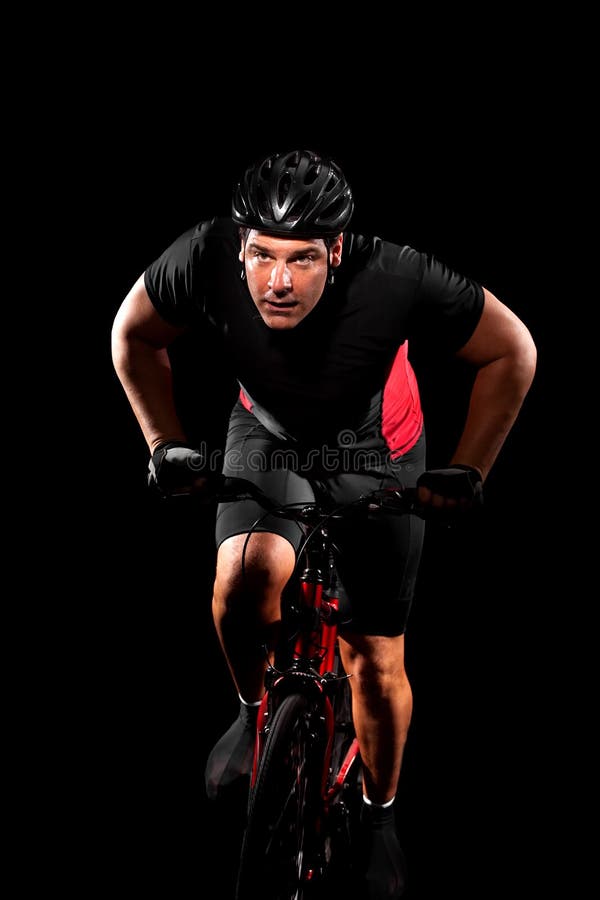 Cyclist Riding Bike stock photo. Image of mountain, person - 15018100