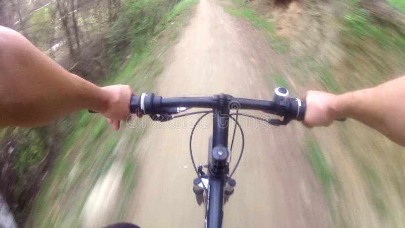 Cyclist Riding Down a Difficult Track Stock Footage - Video of active ...