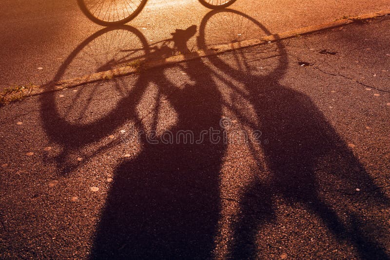 Shadow from a Bicycle on the Sidewalk Stock Photo - Image of bike ...