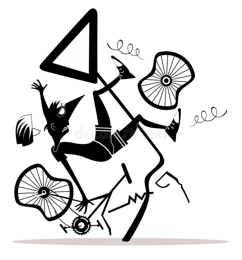 Bicycle Accident. Falling Down Cyclist Stock Illustration ...