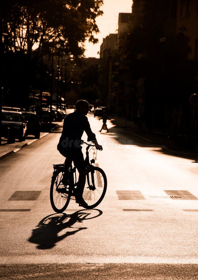 Cyclist on the Street in the City Stock Image - Image of city, outdoor ...