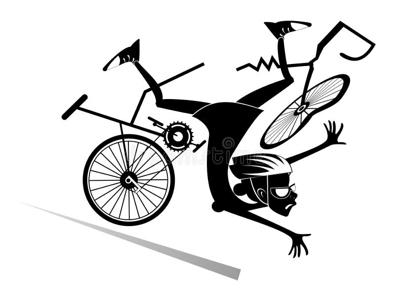 Cyclist Woman Falling Down from the Bicycle Illustration Stock Vector ...