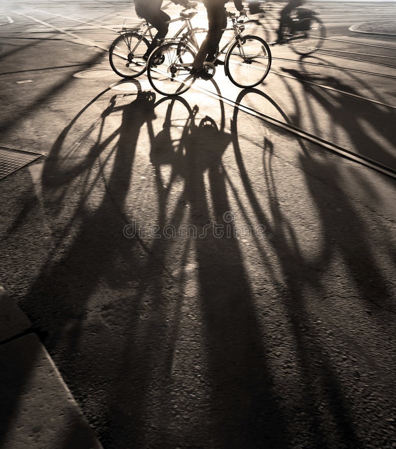 Cycle Shadow stock photo. Image of dramatic, bricks, town - 6964258