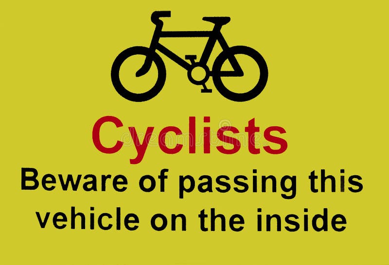Warning Cyclists Ahead Sign Stock Vector - Illustration of person ...
