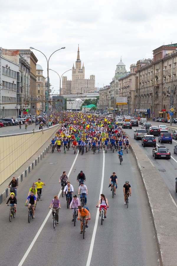 Cyclists on the Moscow Cycle Parade Editorial Stock Photo - Image of ...