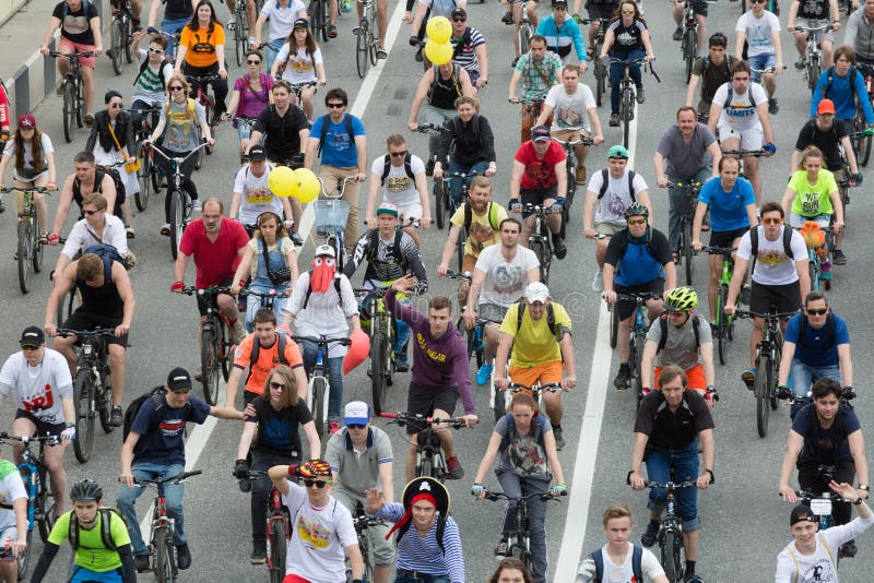 Cyclists on the Moscow Cycle Parade. Editorial Photo - Image of bike ...