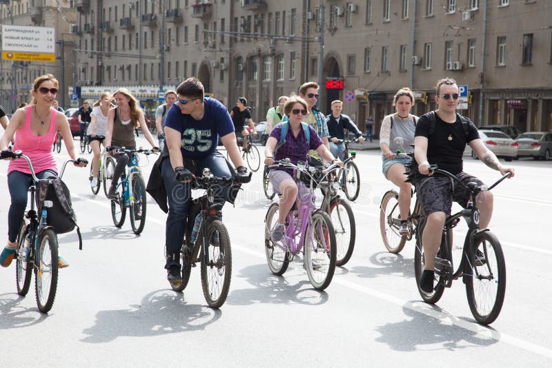 Cyclists on the Moscow Cycle Parade Editorial Image - Image of health ...