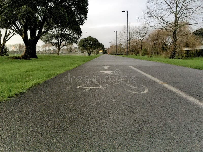 Cyclists and Pedestrian Painted Sign on a Pathway Stock Image - Image ...