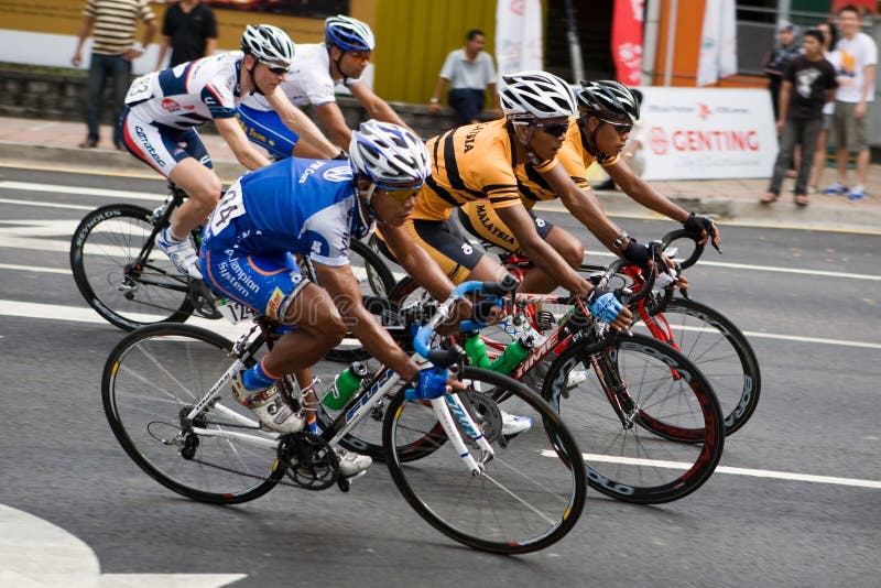 Cyclists Riding Abreast in the Race Editorial Stock Image - Image of ...